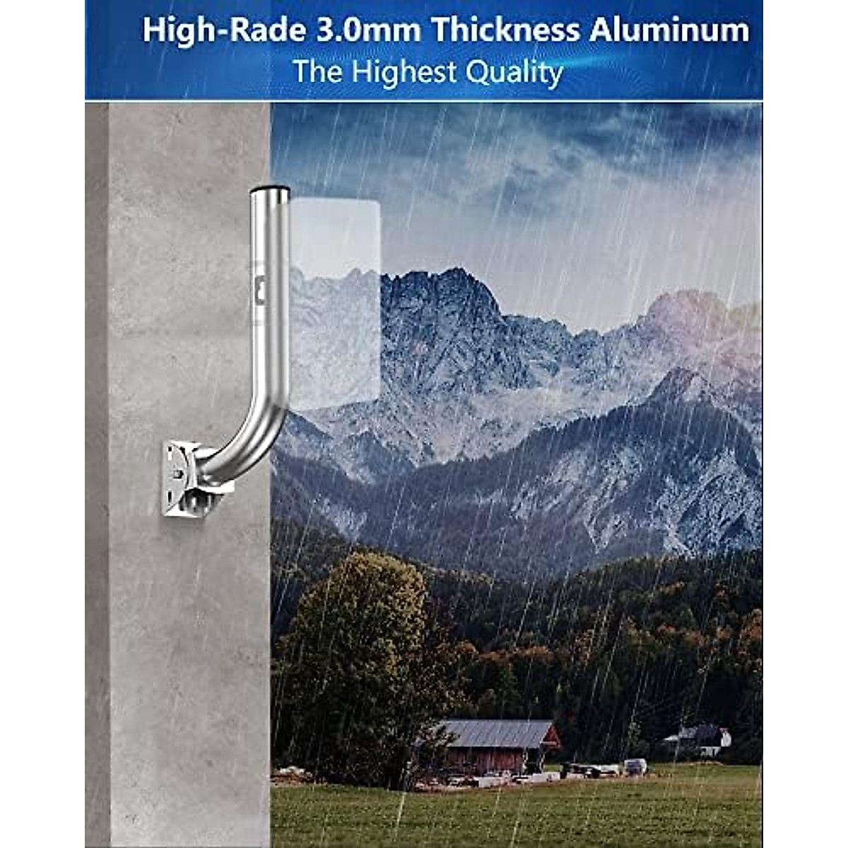 Universal Adjustable TV Antenna Mount 14" Inch Weather Proof J Pole, Wireless Bridge Bracket Mount for Outdoor Point to Point AP Access Point Client Bridge CPE, Antenna Mounting Pole, 1-Pack