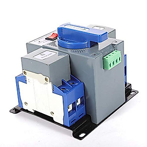 110V Dual Power Automatic Transfer Switch Dual Power Generator Changeover Switch 50HZ/60HZ (2P 63A Blue)