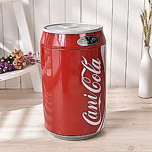 Trash Can with Lid Stainless Can Round Coke Can Stylish Home Living Room Automatic Induction Electronic Smart Trash Can (Red)