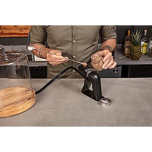 Crafthouse by Fortessa Classic Glass Smoke Cloche for Cocktails/Charcuterie/Drinks/Food with Handheld Smoker and Chips