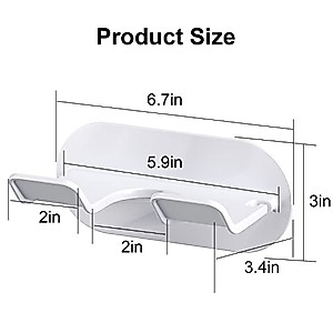 Liboer Hair Dryer Wall Mount Holder Blow Dryer Organizer Hair Dryer Wall Stand Hair Dryer Organizer Rack with Plug & Wire Hook for Bathroom，Multi-Functional Hair Dryer Rack for Dyson Supersonic(white)