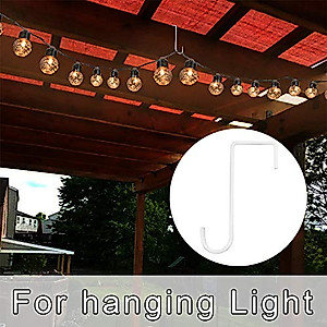 HiGift 8 Pack Vinyl Fence Hooks, 2 x 6 inch Patio Hangers White Powder Coated Steel Fence Hangers for Hanging Plants, Planters, Bird Feeders, Lights, Pool Tools