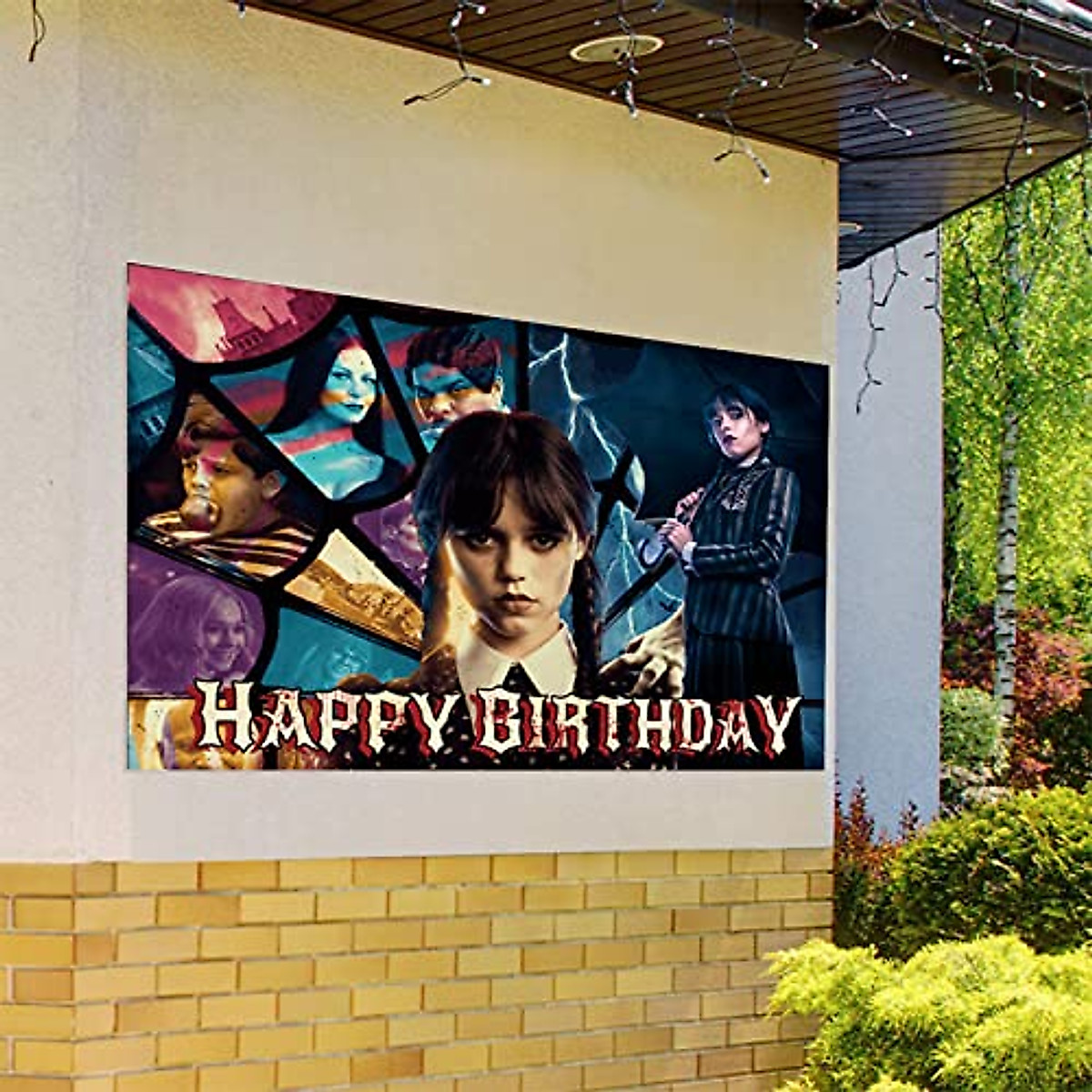 5 x 3 FT Wednesday New Addams TV Show Backdrop, Wednesday Party Decorations Background for Kids Birthday Party