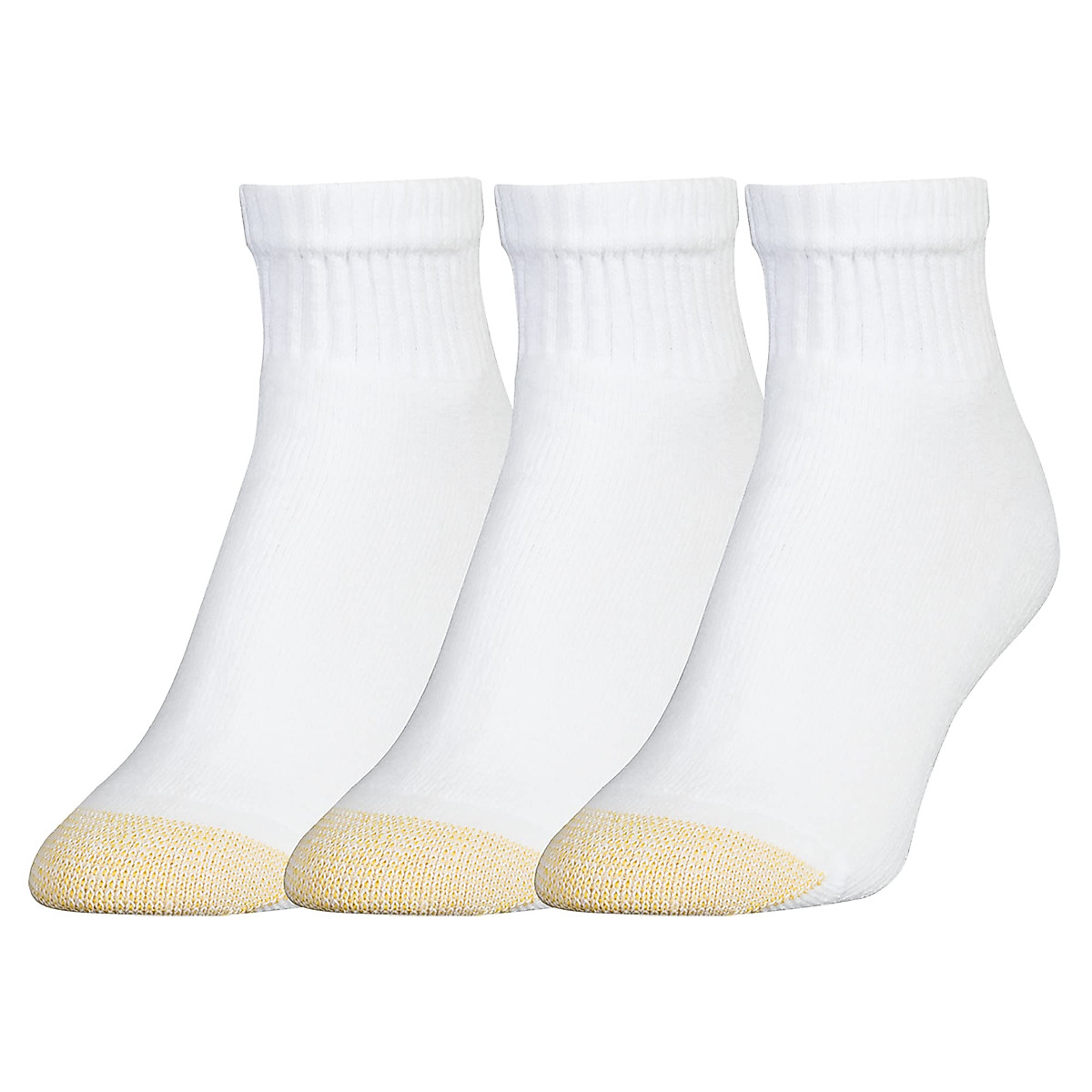 GOLDTOE Women's Ultratec Quarter Socks, 3-Pairs, White, Medium