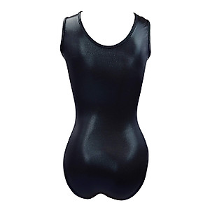 Sookie Active Metallic Sheen Classic Tank Leotard (Deep Black, Ladies - Small)