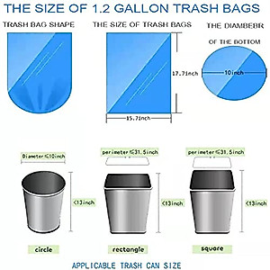 N/C 1.2 Gallon Trash Bags, 150 Count Small Trash Can Liners for Bathroom or Livingroom, Navy Blue 1.2 Gallon Thickly Garbage Bags