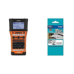 Brother Industrial Handheld Labeling Tool w/Auto Cutter & Computer Connectivity & Genuine P-Touch TZE-FX251 Tape, 1" (0.94")