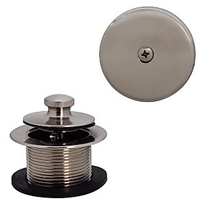 Westbrass Twist & Close Tub Trim Set with One-Hole Overflow Faceplate, Satin Nickel, D94-07