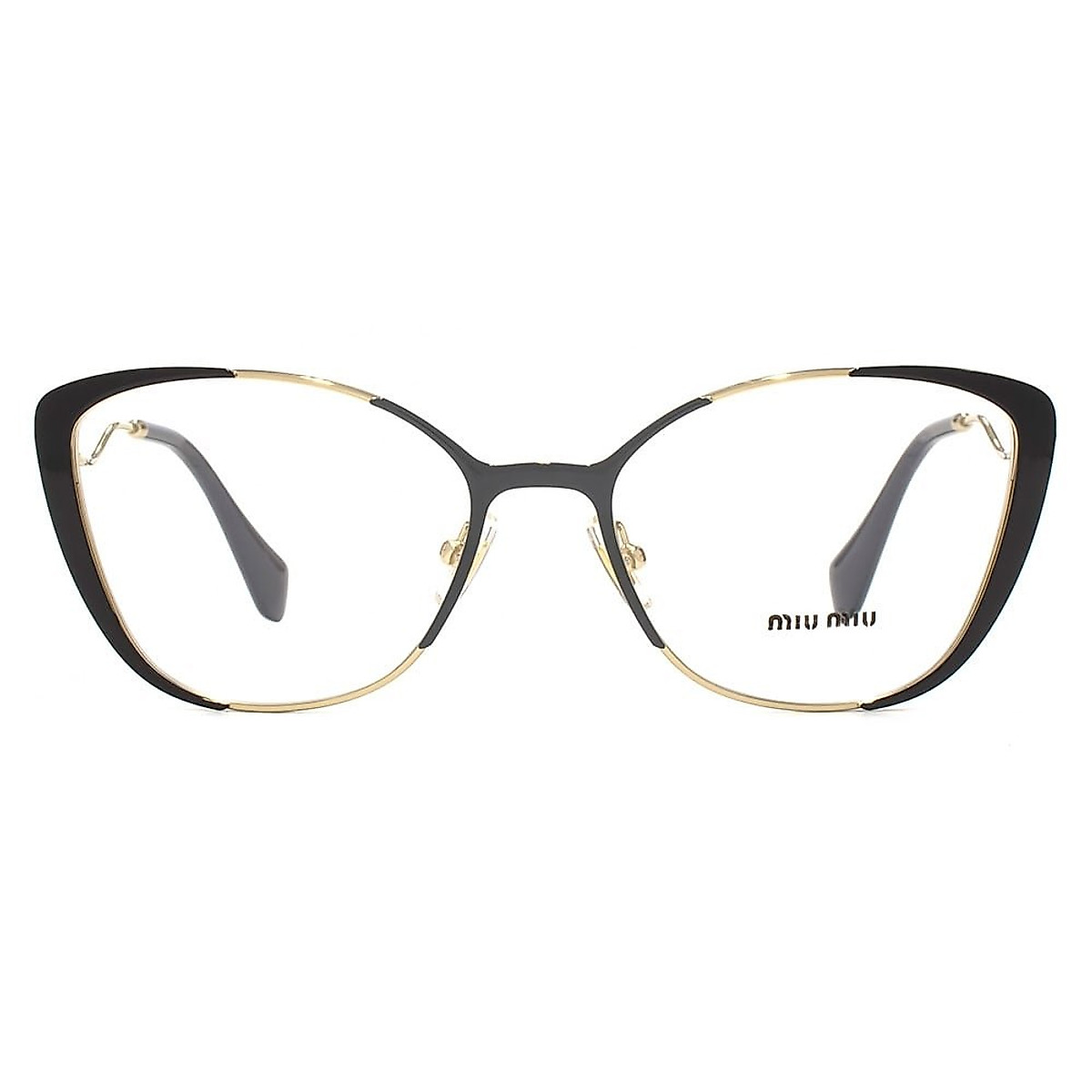 Eyeglasses Miu MU 51 QV VYD1O1 Pale Gold/Grey/Black
