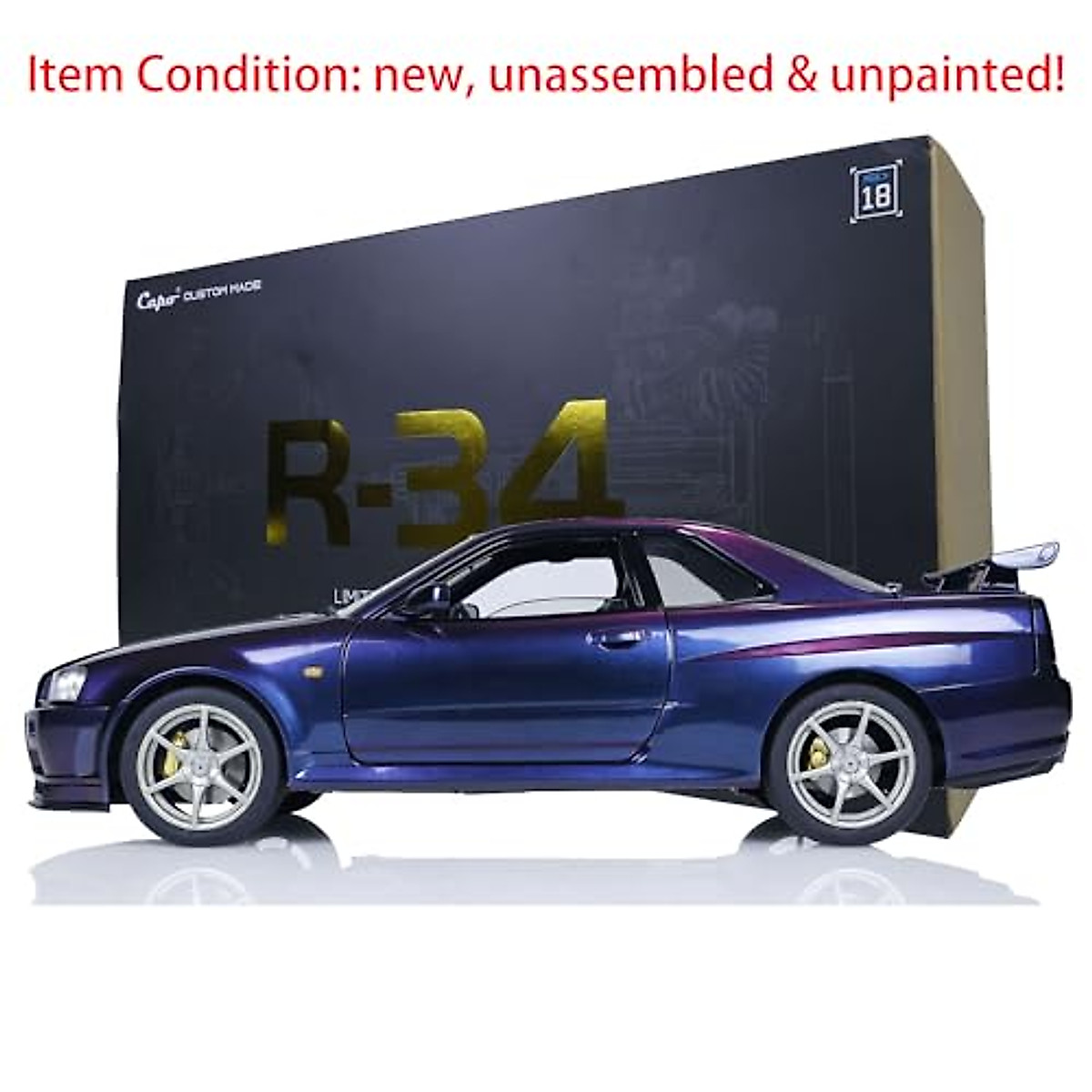 TOUCAN RC HOBBY 1/8 Rc Racing Car for GTR R34 Remote Control Drift Vehicles Kit Model Unassembled and Unpainted