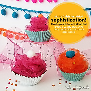 Expo International Decorative Matte Tulle Spool of 6 Inch X 25 Yards | White