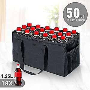 NPBAG Extra Large Utility Tote Bag with Wireframe, Oversized Collapsible Reusable Grocery Shopping Bag, Standable Waterproof Pool Beach Bag, Basket for Storage