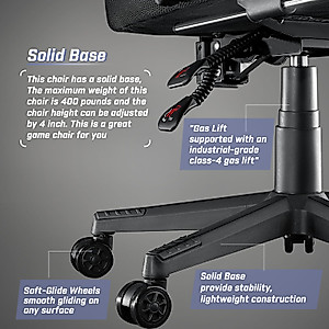 LEMBERI Gaming Chairs for Adults,Ergonomic Video Game Chairs with footrest,Big and Tall Gaming Chair 400lb Weight Capacity, Racing Style Computer Gamer Chair with Headrest and Lumbar Support