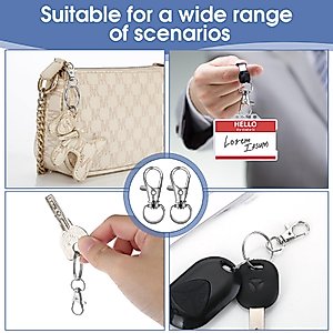 50 PCS in 25 Sets, Metal Swivel Lobster Claw Clasps, Keychain Clip with Large Key Ring, Premium Keychains Clips, Snap Hooks and Sturdy Key Rings, for Key Chain Making Kit，HnoaTovy (Silver)