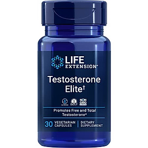 Life Extension Testosterone Elite – Testosterone Production Support Supplement for Men - with Luteolin, Pomegranate and Cacao Seed Extract – Gluten-Free, Non-GMO, Vegetarian – 30 Capsules