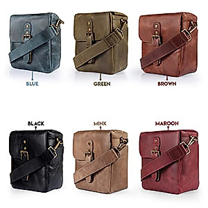 MegaGear Genuine Leather Camera Messenger Bag for Mirrorless, Instant and DSLR, Brown (MG1329)