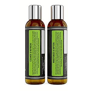 Ballsy Beard Wash Shampoo & Conditioner Set for Men 2 Piece Travel Size Hair Shampoo (Eucalyptus Spearmint, 2 oz)