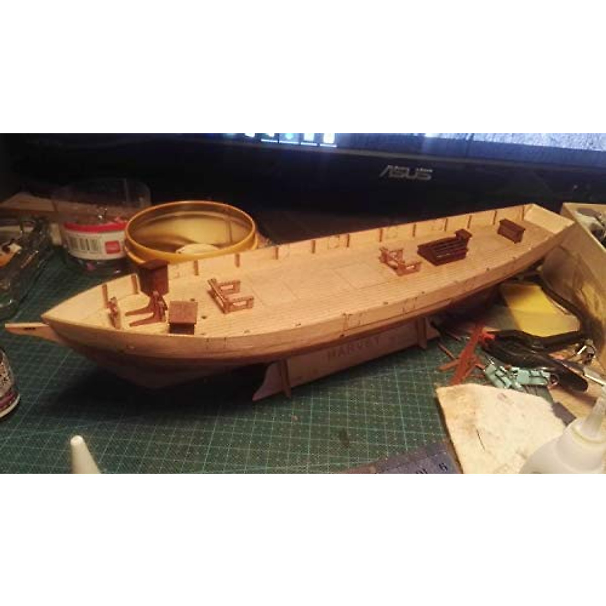 Scale 1/96 Laser-Cut Wooden Sailboat Model kit: The Harvey 1847 Ship Model