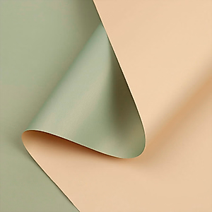 ZOOYOO Flower Wrapping Paper, Double-sided Florist Bouquet Wrapping Paper Floral Packaging for Wedding Birthday Engagement Graduation Presents DIY(Champagne and Green,20 Sheets)