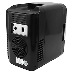 4 Liter / 6 Can Beverage Refrigerator, Mini Car Fridge with Removable Partition, Cosmetic Fridge for Skincare, Medications, Drinks and Breast Milk, Home and Travel, Black (US Plug)