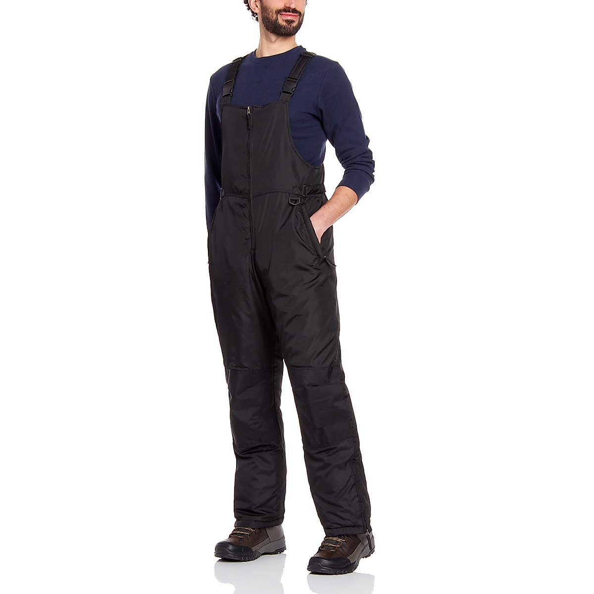 Bass Creek Outfitters Men's Snow Bib - Insulated Overall Ski Pants, Size X-Large, Black