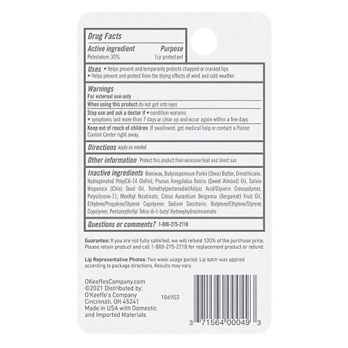 O'Keeffe's Medicated Lip Repair Seal & Heal Lip Protectant, Stick, (Pack of 2)