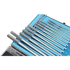 Accusize Industrial Tools Over and Under Sizes 0.1240'' Thru 0.5010'' HSS M2 Premium Chucking Reamer Set, Right Hand Cut, 14pcs/Set, 5528-SX00