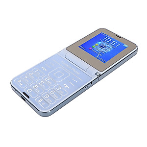 Senior Cellphone 2.6in Big Button Flip Phone 4 SIM Cards Standby for Elderly (Blue)