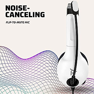 PDP LVL30 Wired Headset with Single-Sided One Ear Headphone for PC, Xbox - Mac, Tablet Compatible - Noise-Cancelling Mic - Lightweight, Cool Comfort, Great for Gaming, School and Remote Work - White