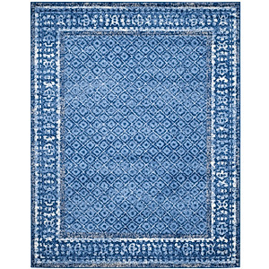 SAFAVIEH Adirondack Collection Area Rug - 10' x 14', Light Blue & Dark Blue, Distressed Design, Non-Shedding & Easy Care, Ideal for High Traffic Areas in Living Room, Bedroom (ADR110F)