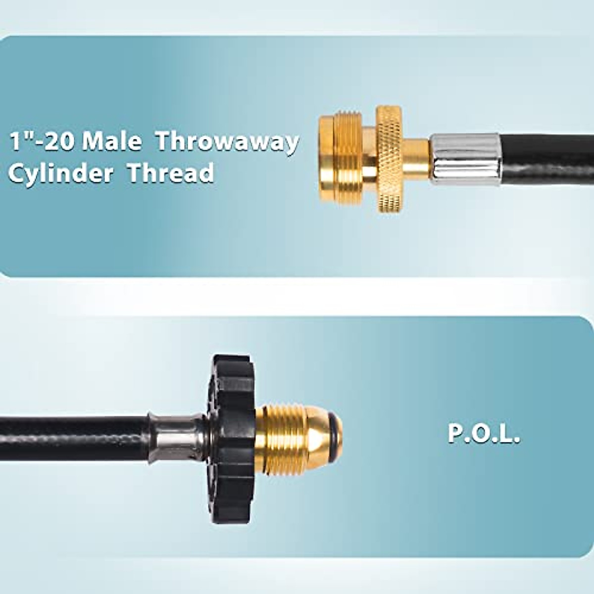 SHINESTAR 5FT Propane Hose and Adapter, Fit for Coleman Roadtrip Grill, Buddy Heater, Weber Q and More, Converts 1LB Appliances to 5-100lb Tank