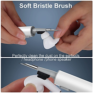 Bekala AirPods iPhone Cleaning Kit Tool,3 in 1 Bluetooth Headphone Cleaning Pen, Cleaner Pen Tool for Phone Speaker Earbuds/Airpods Pro/Samsung Earbuds Case with Flocking Sponge, Soft Brush