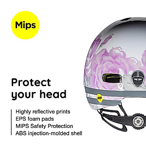 Nutcase, Street, Adult Bike and Skate Helmet with MIPS Protection System for Road Cycling and Commuting, Delicate Flower Reflective MIPS, Large