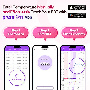 Easy@Home Basal Body Thermometer: BBT for Fertility Prediction with Memory Recall - Accurate Digital Basal Thermometer for Temperature Monitoring with Premom App - EBT-018 (Pink)