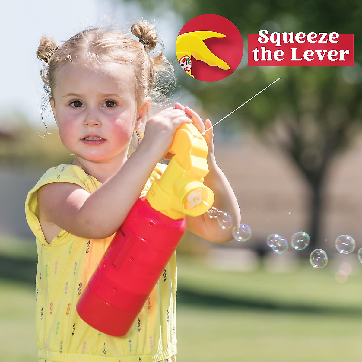 JOYIN Automatic Bubble Maker Fire Extinguisher Bubble Blower Machine with Bubble Solution (230 ml) for Kids, Indoor and Outdoor Play, Summer Themed Party and Birthday Gift