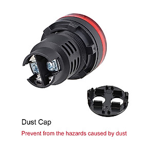 uxcell Red Indicator Light with Buzzer AC/DC 24V, 28mm Panel Mount Flashing Alarm, for Electrical Control Panel, HVAC, DIY Projects