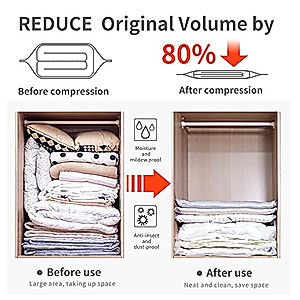 Vacuum Storage Bags for Home，80% More Storage,Space Saver Bags for Bedding Comforter Pillows Blanket Clothes(10 Pack, 10 X-Large)