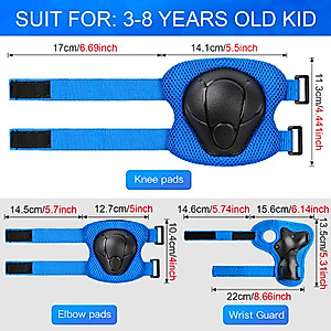 Kids Protective Gear Set Wemfg Knee Pads for Kids 3-8 Years Toddler Knee and Elbow Pads with Wrist Guards 3 in 1 for Skating Cycling Bike Rollerblading Scooter(Blue)