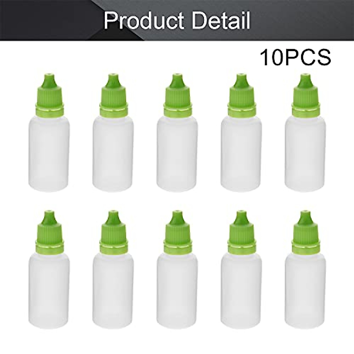Othmro 10Pcs 0.7oz PE Plastic Bottles Lab Eye Dropper Bottles 20ml Squeezable Eye Liquid Dropper Bottles Small Mouth Drop Bottles Liquid Sample Seal Storage Bottles with Green Cap for Travel Kitchen