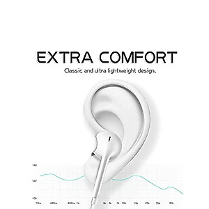 Case Logic Apple Earbuds/iPhone Headphones Wired with Lightning Connector(Built-in Microphone & Volume Control) iPhone Earphones Compatible 14/13/12/SE/11/XR/XS/X/8/7-All iOS White,XC60