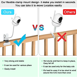 AOZTSUN 2 Pack Baby Monitor Mount Compatible with HelloBaby HB6550 HB65/HB66/HB248,Nanit Pro Smart Baby Monitor & Flex Stand, Flexible Clip Clamp Mount Long Gooseneck Arm