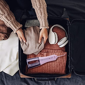 MOCEL Water Dental Flosser Oral Irrigator with 5 Modes, 350ml Cordless Water Teeth Cleaner Pick 6 Tips, IPX7 Waterproof Portable Powerful Battery for Travel & Home Braces & Bridges Care (Pink)