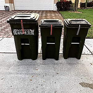 Lid Loc Outdoor Garbage Can Lock Keeps Trash Secure and Wildlife Out Wind Weather Proof Strong Durable