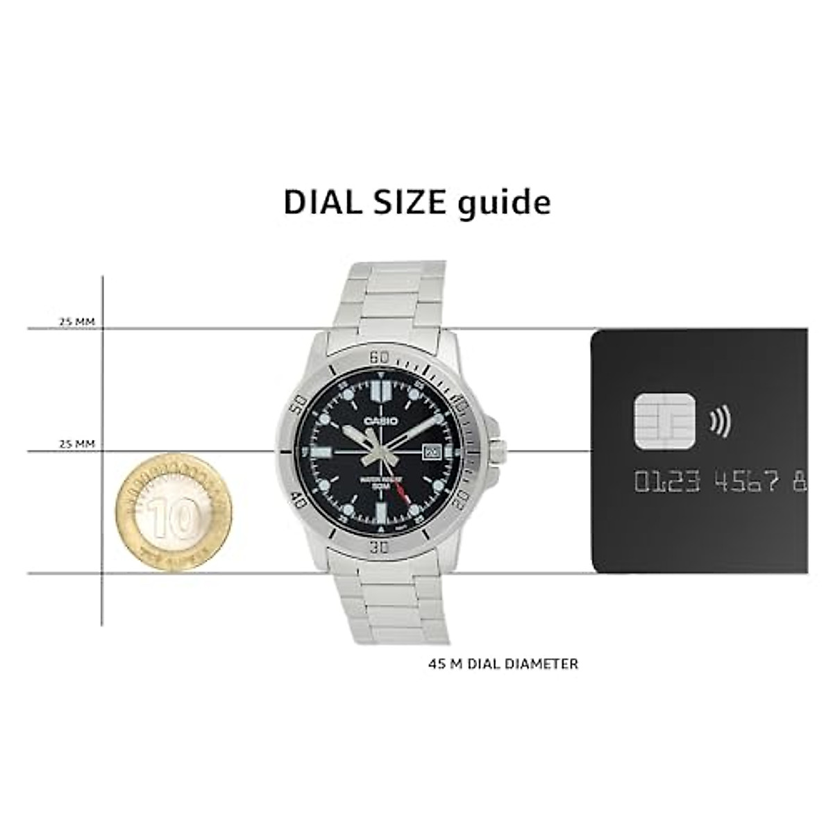 Casio MTP-VD01D-1EV Men's Enticer Stainless Steel Black Dial Casual Analog Sporty Watch