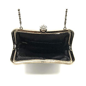Women clutch small metal beaded mesh evening purse bag for Cocktail Party Prom Wedding Banquet (Gun Metal)