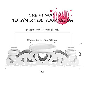 Rozrety Unity Candle Holder-Unity Candles Stand for Wedding Ceremony Set-Pillar Candle Holders for Weddings Centerpiece Decoration(Candles not Include)