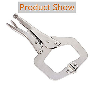 11" Locking C-Clamp 5Pack Locking Pliers Adjustable Welding Clamps w/Regular Tip and Swivel Pad for Shop Home Farm and Automotive