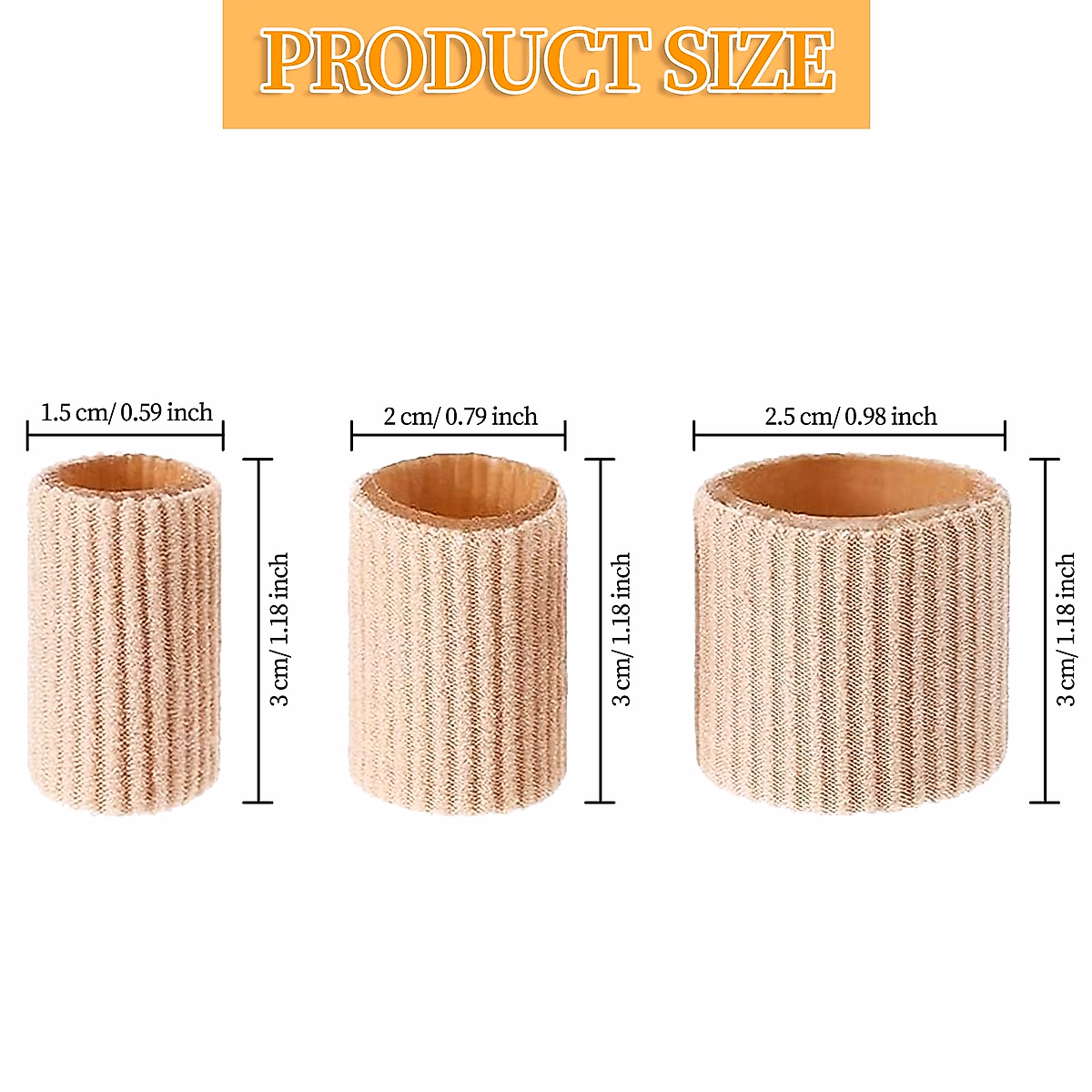 BLMHTWO 15pcs Toe Cushion Tube Toe Tubes Sleeves Soft Gel Corn Pad Protectors Toe Cushions for Pain Relief Corn Protectors for Toes (3 Size)