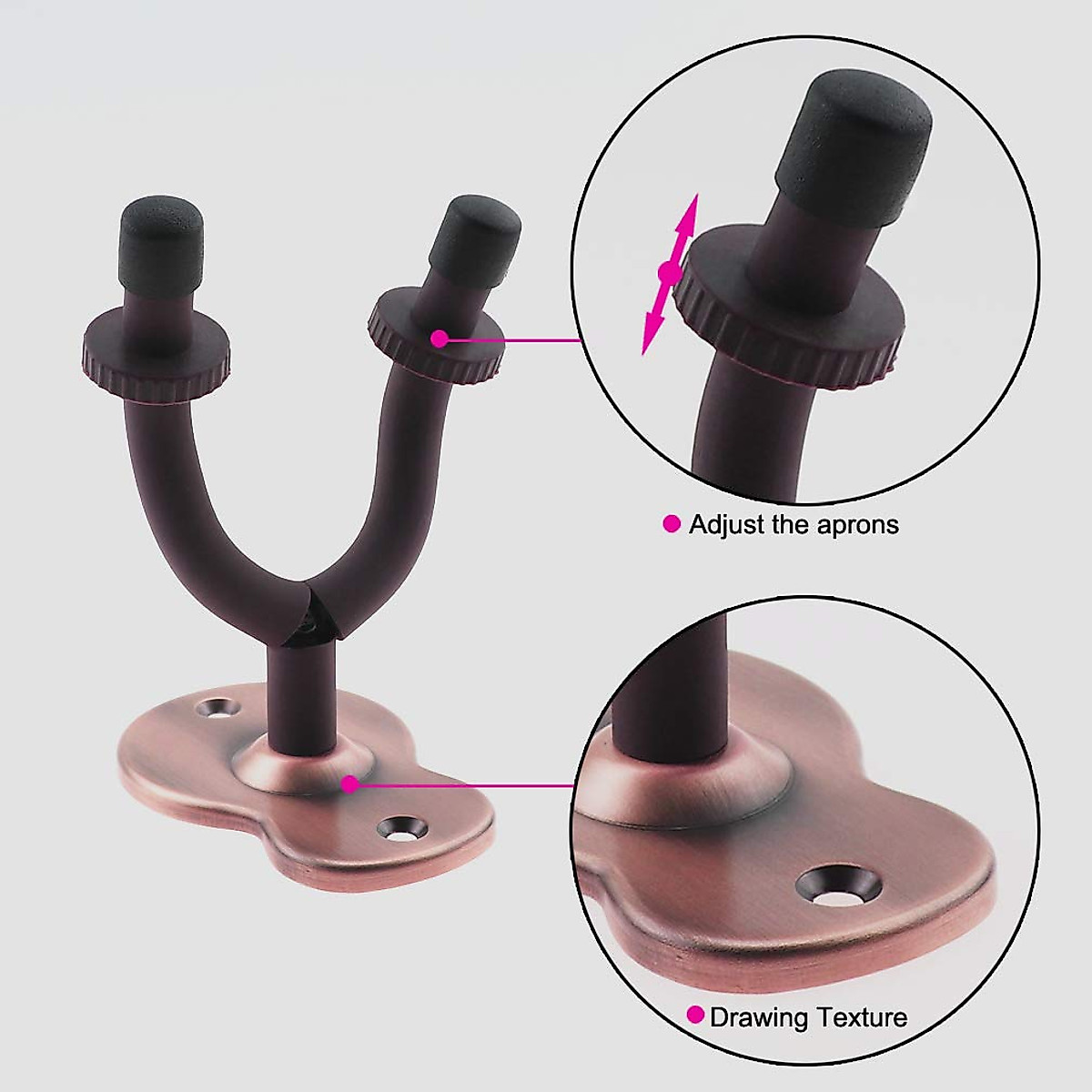 WOTLLA Guitar Wall Mount, Guitar Hanger Alloy Steel Guitar Wall Hangers for Acoustic Electric Guitar Banjo Bass Guitar, Gift for Guitar Players 2 Pcs