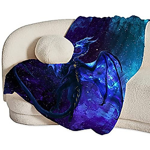 Tijuboni Dragon Blanket for Boys Men Dragon Space Throw Blanket for Kids Adults Ultra Soft Cozy Fleece Blanket for Couch Sofa ​Bed 40"x50"